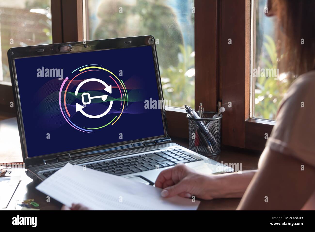 Laptop screen displaying a legacy concept Stock Photo - Alamy