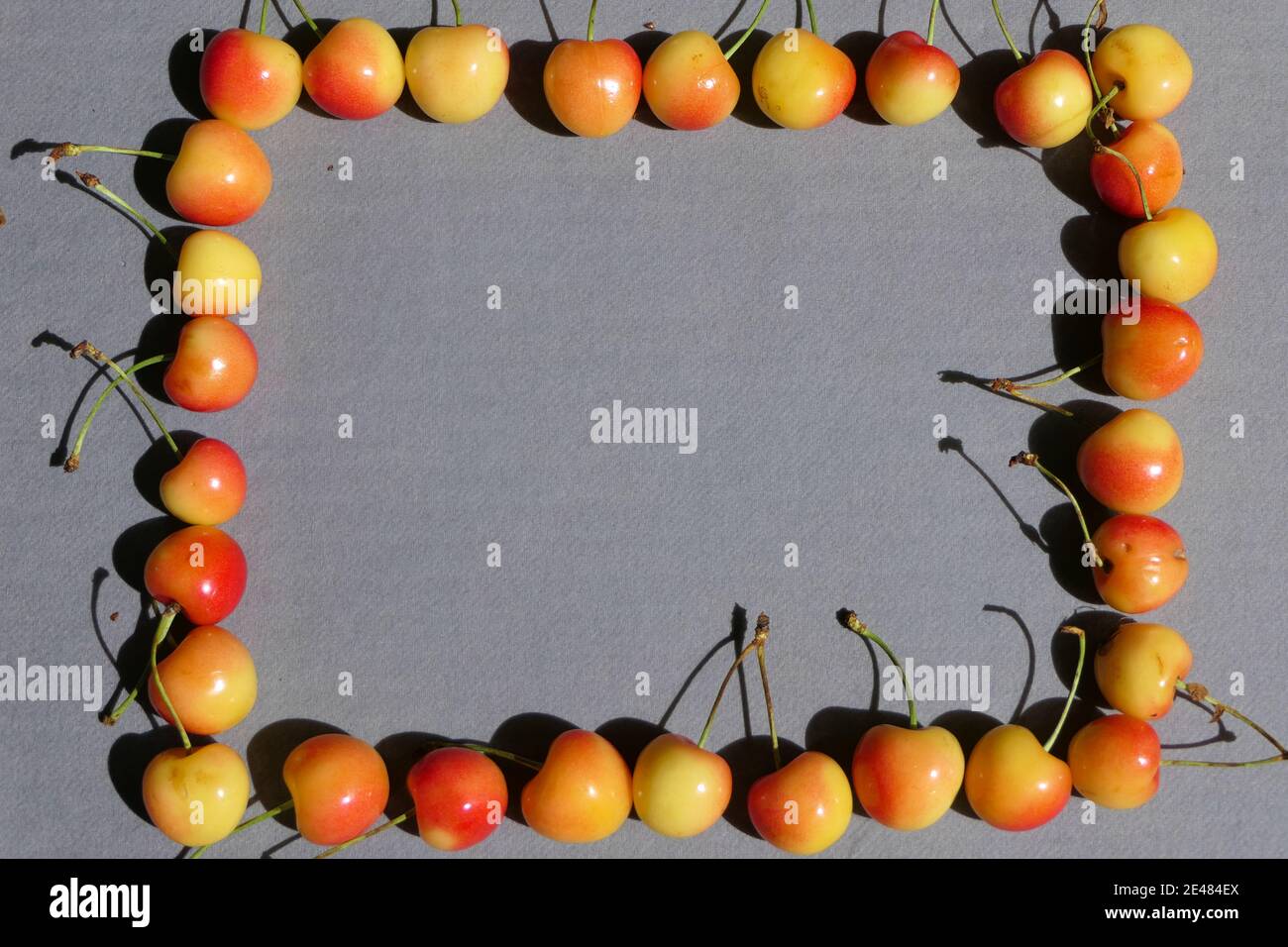 Square frame from fruits, from bright yet ripe cherries Stock Photo - Alamy