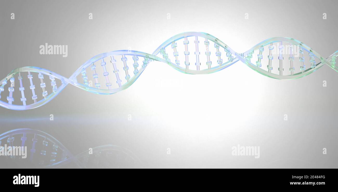 DNA string, chain of chromosome banner. Science technology, background ...