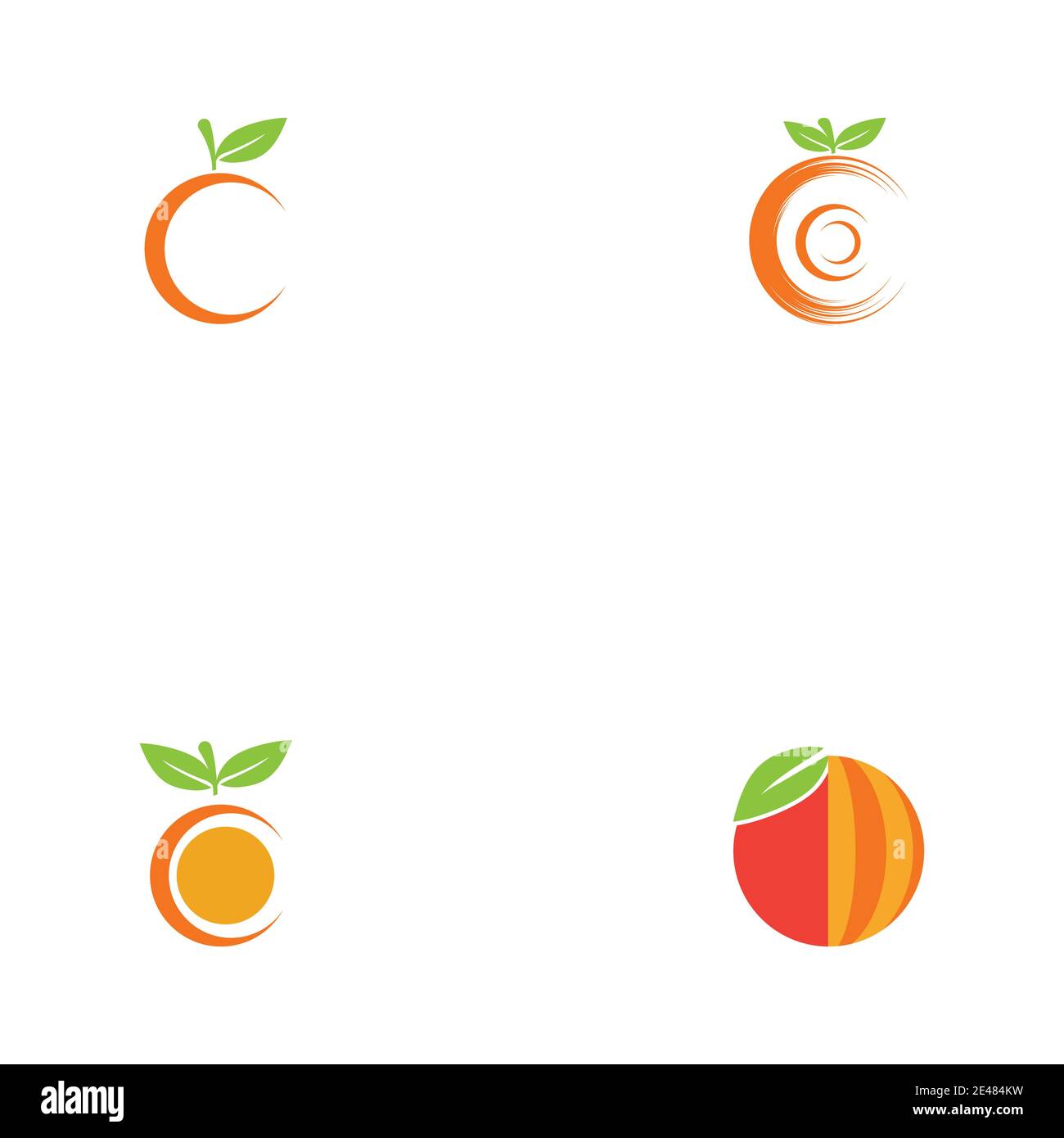 Set Orange logo design Vector icon illustration design Stock Vector ...