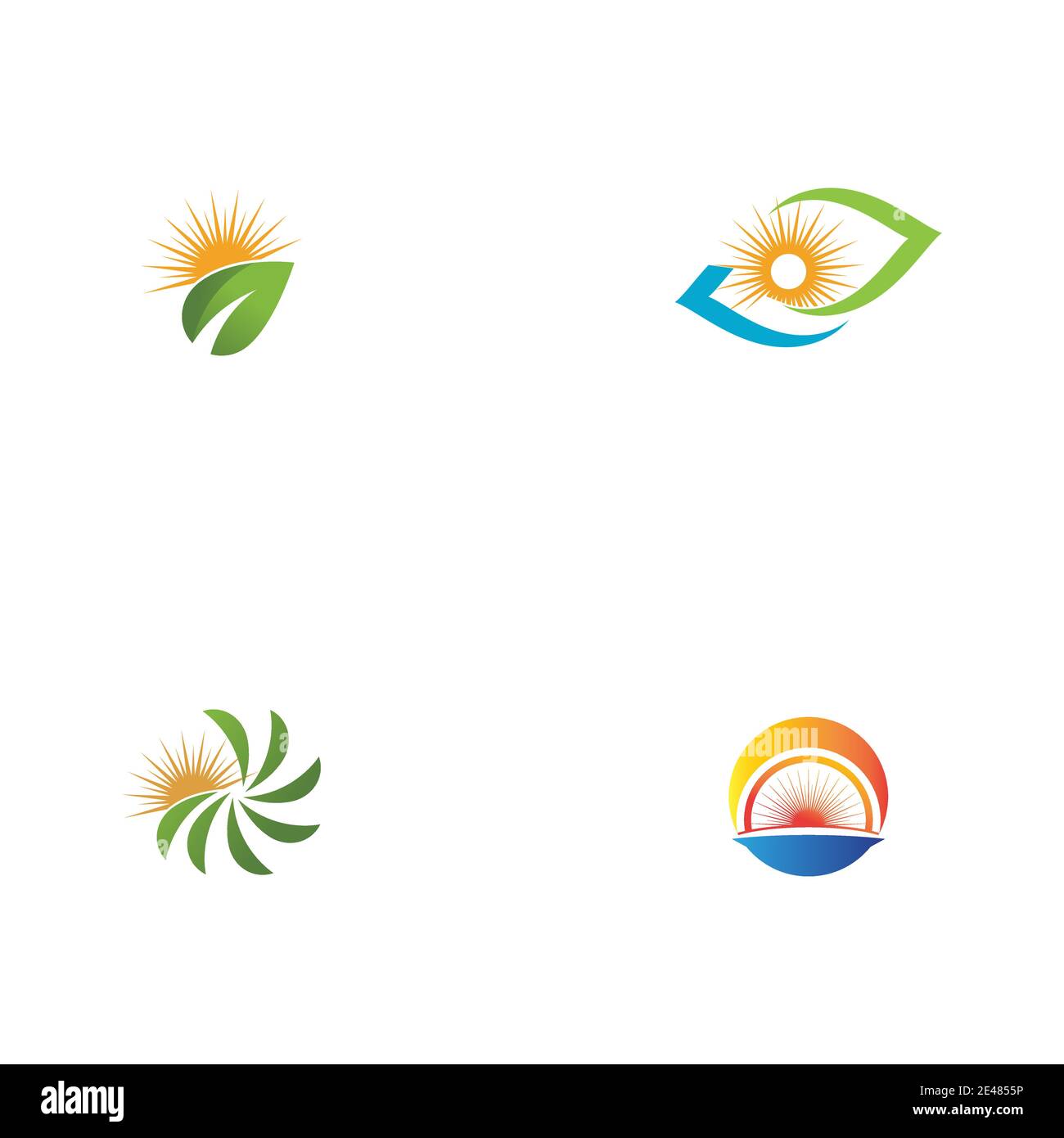 Set Sun Vector illustration Icon Logo Template design Stock Vector ...