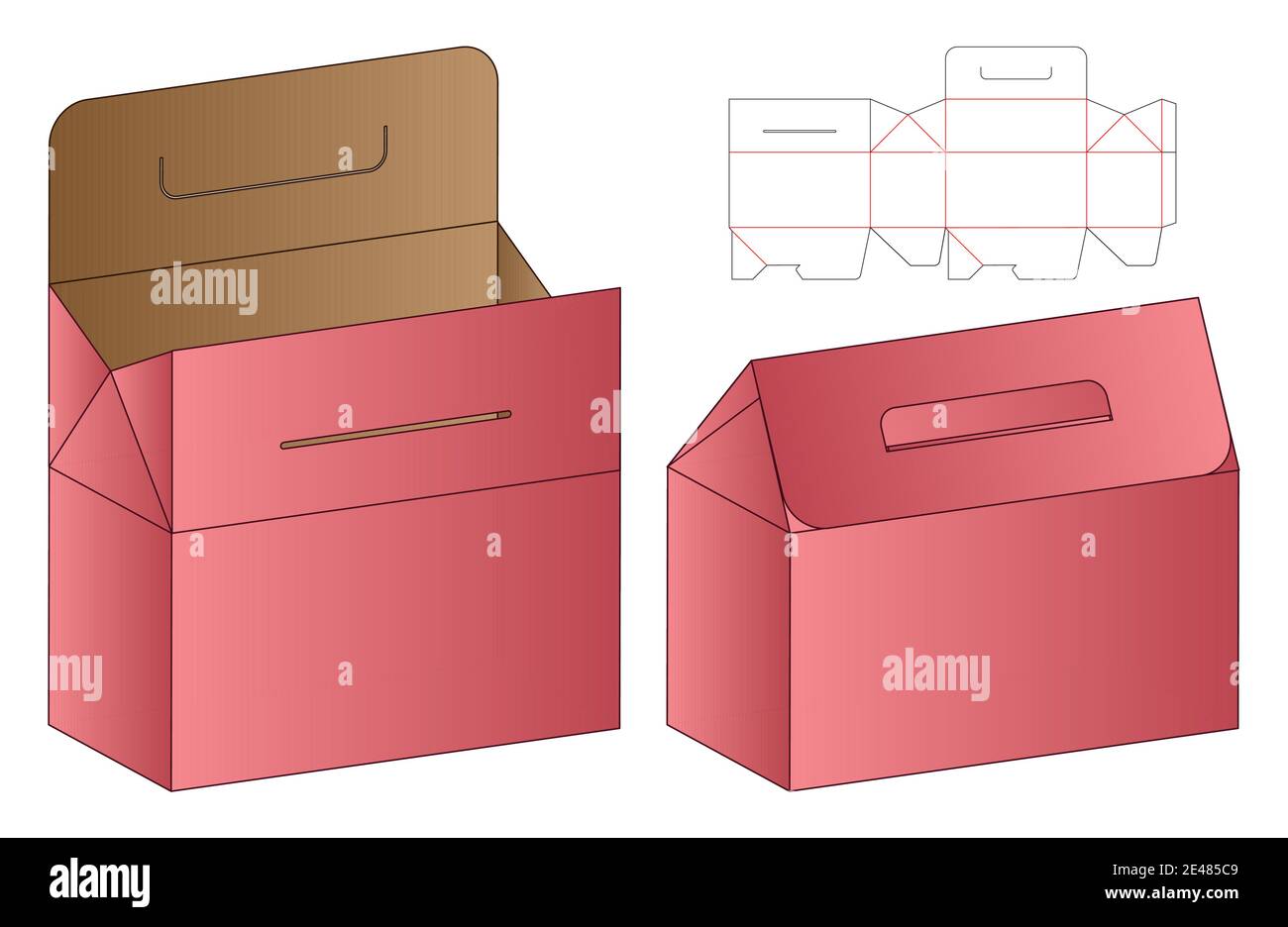 Box packaging die cut template design. 3d mock-up Stock Vector Image ...