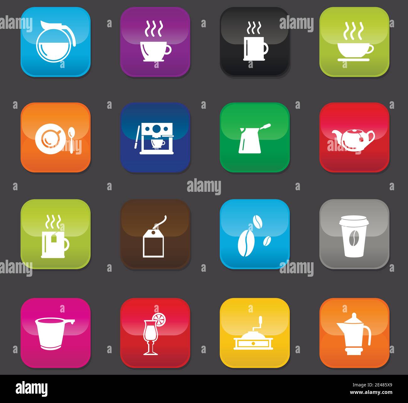 Cafe color icons Stock Vector Image & Art - Alamy
