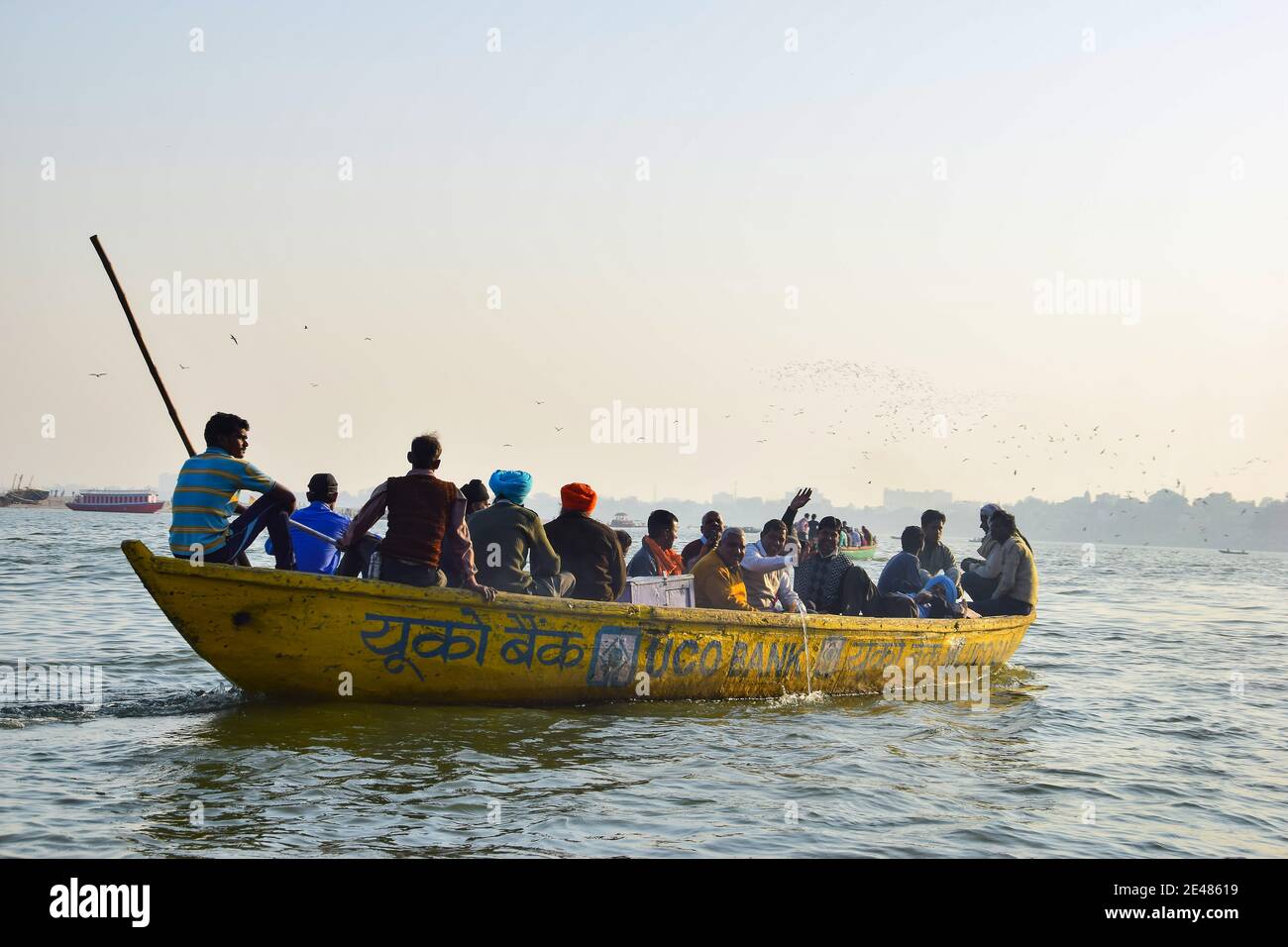 Boats on the Ganges River, Varanasi, India Stock Photo - Alamy