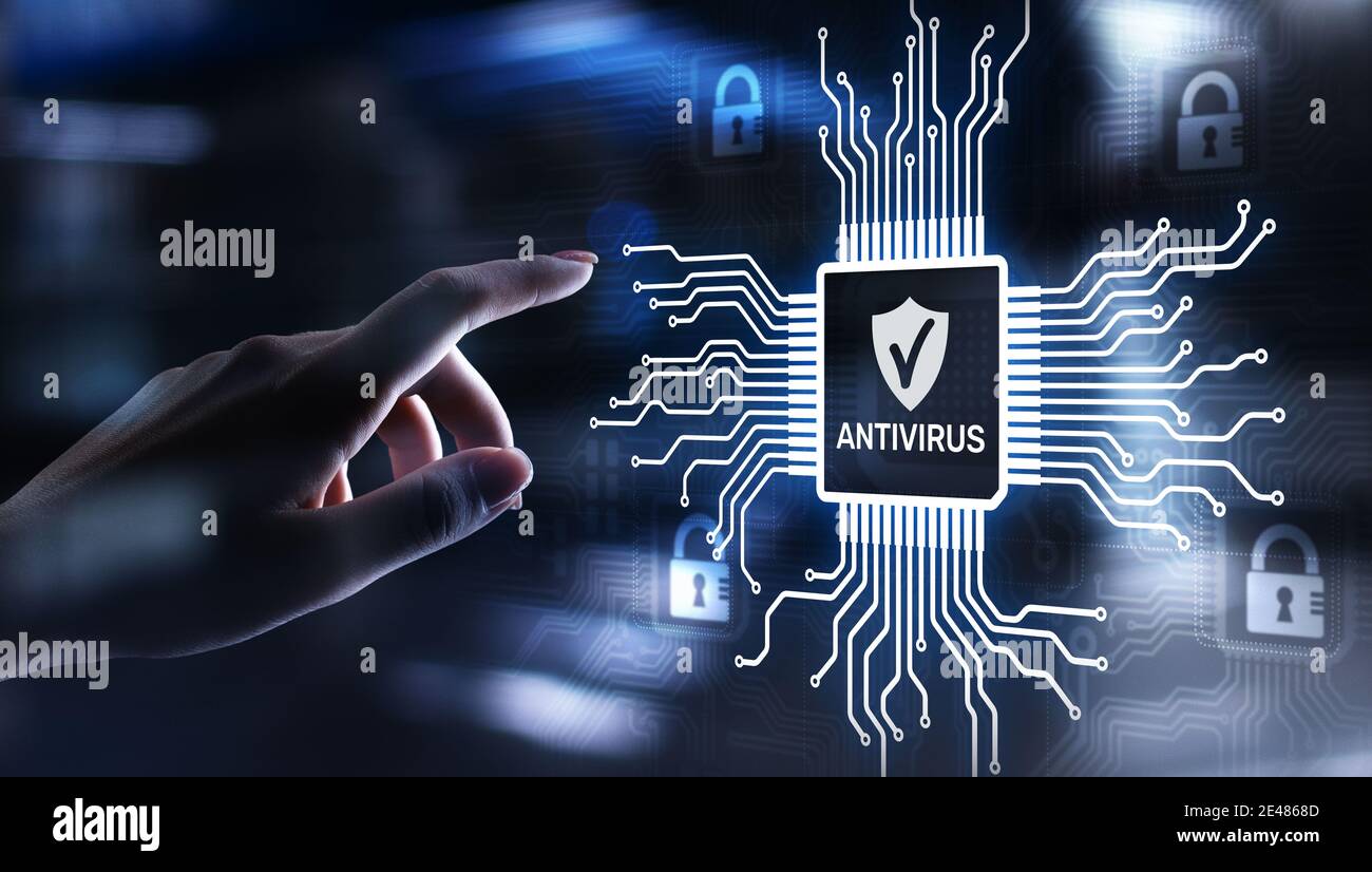 Antivirus Cyber security Data protection Technology concept on virtual ...
