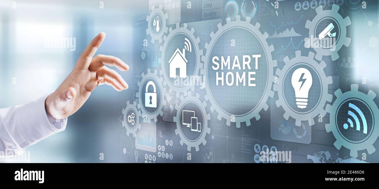 Smart home automation interface application control panel. Internet and ...