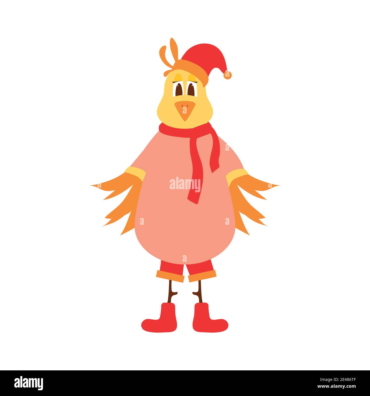 Illustration of a trendy laying hen on a white background. Vector ...