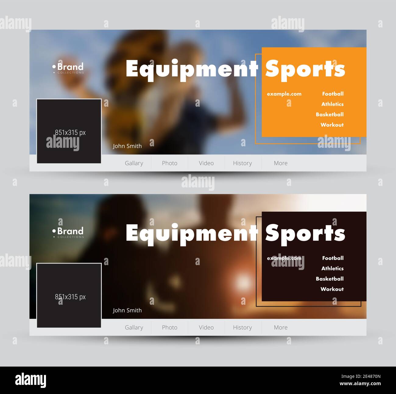 Templates of vector banners for social networks with a place for a ...