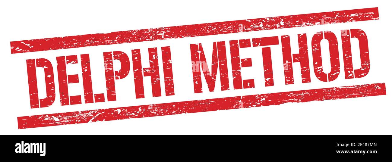 DELPHI METHOD text on red grungy rectangle stamp sign Stock Photo - Alamy