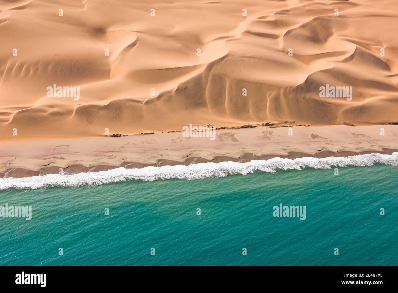 Dunes, Atlantic ocean, Swakopmund, Namib desert, Namibia, Africa Stock ...