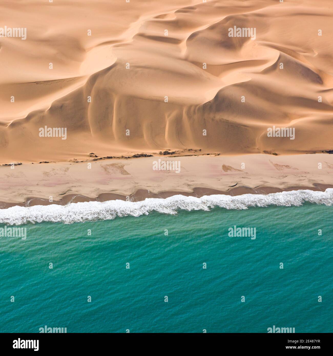 Dunes, Atlantic ocean, Swakopmund, Namib desert, Namibia, Africa Stock ...