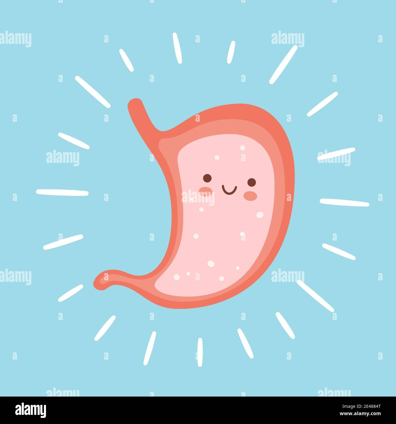 Smiling Cute Stomach Character Symbol Of A Healthy Stomach Vector