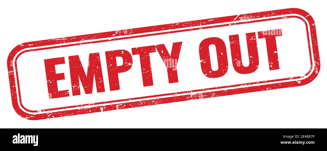 EMPTY OUT text on red grungy rectangle stamp Stock Photo - Alamy