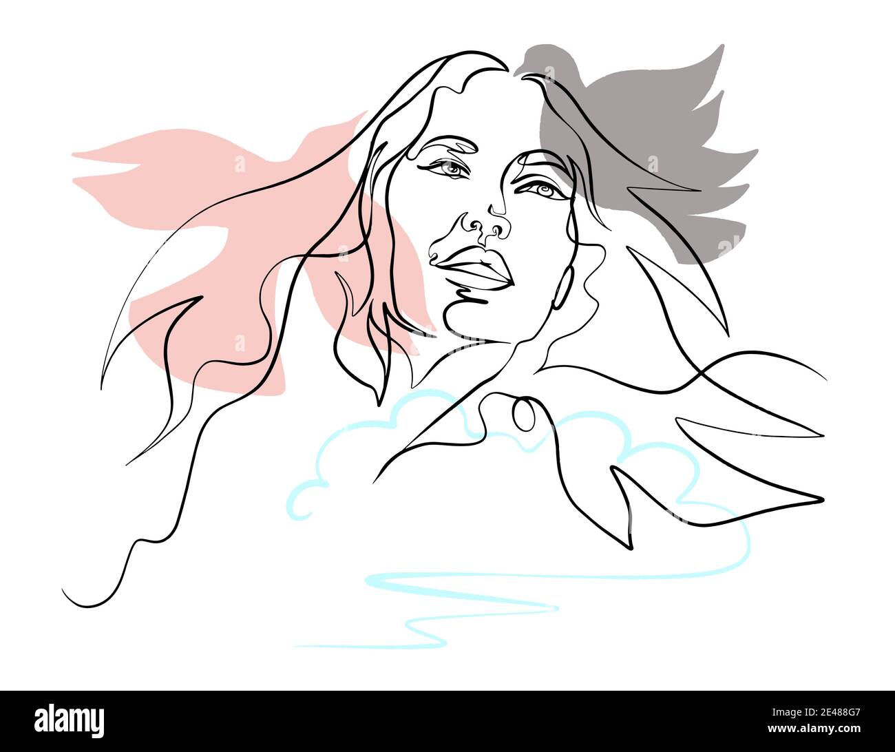 Lady Line Drawing High Resolution Stock Photography and Images - Alamy