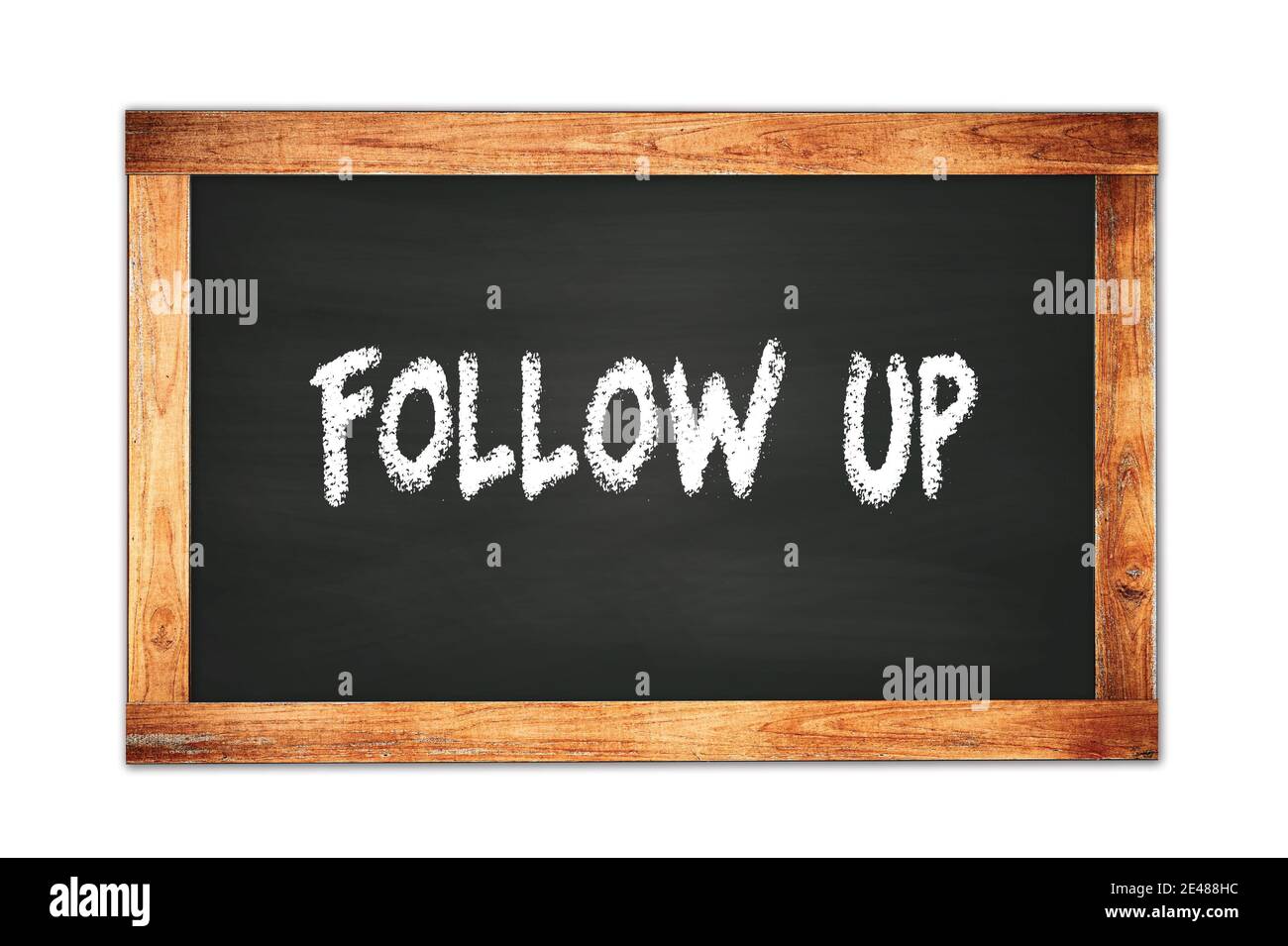 FOLLOW UP text written on black wooden frame school blackboard Stock ...