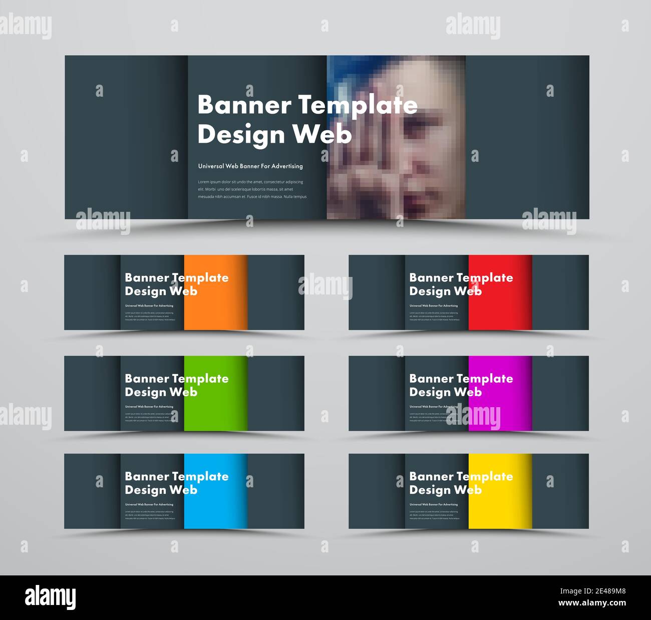 Template of horizontal vector black web banners in the style of ...