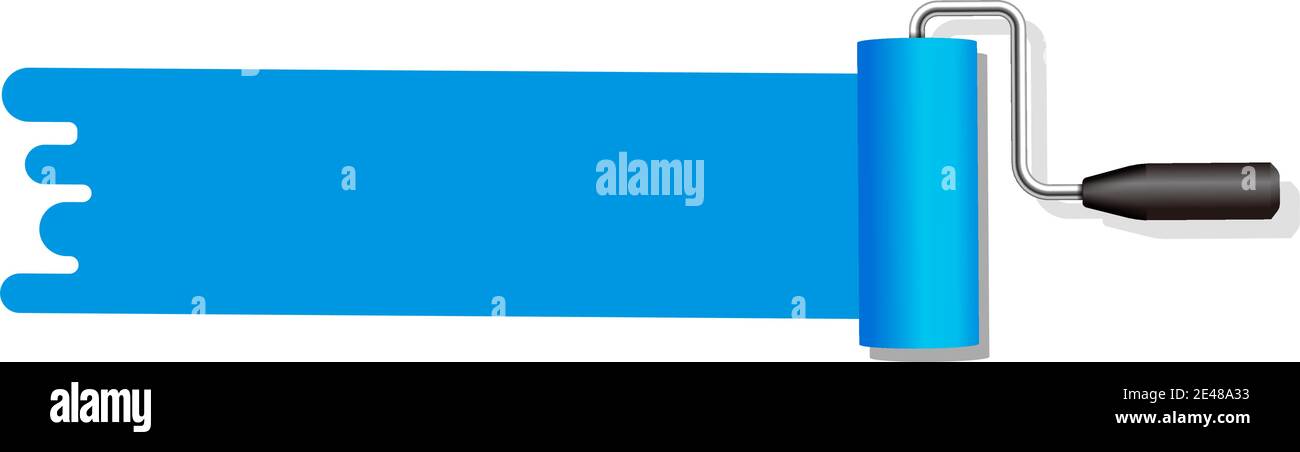 roller painter, paintbrush vector illustration | blue Stock Vector ...