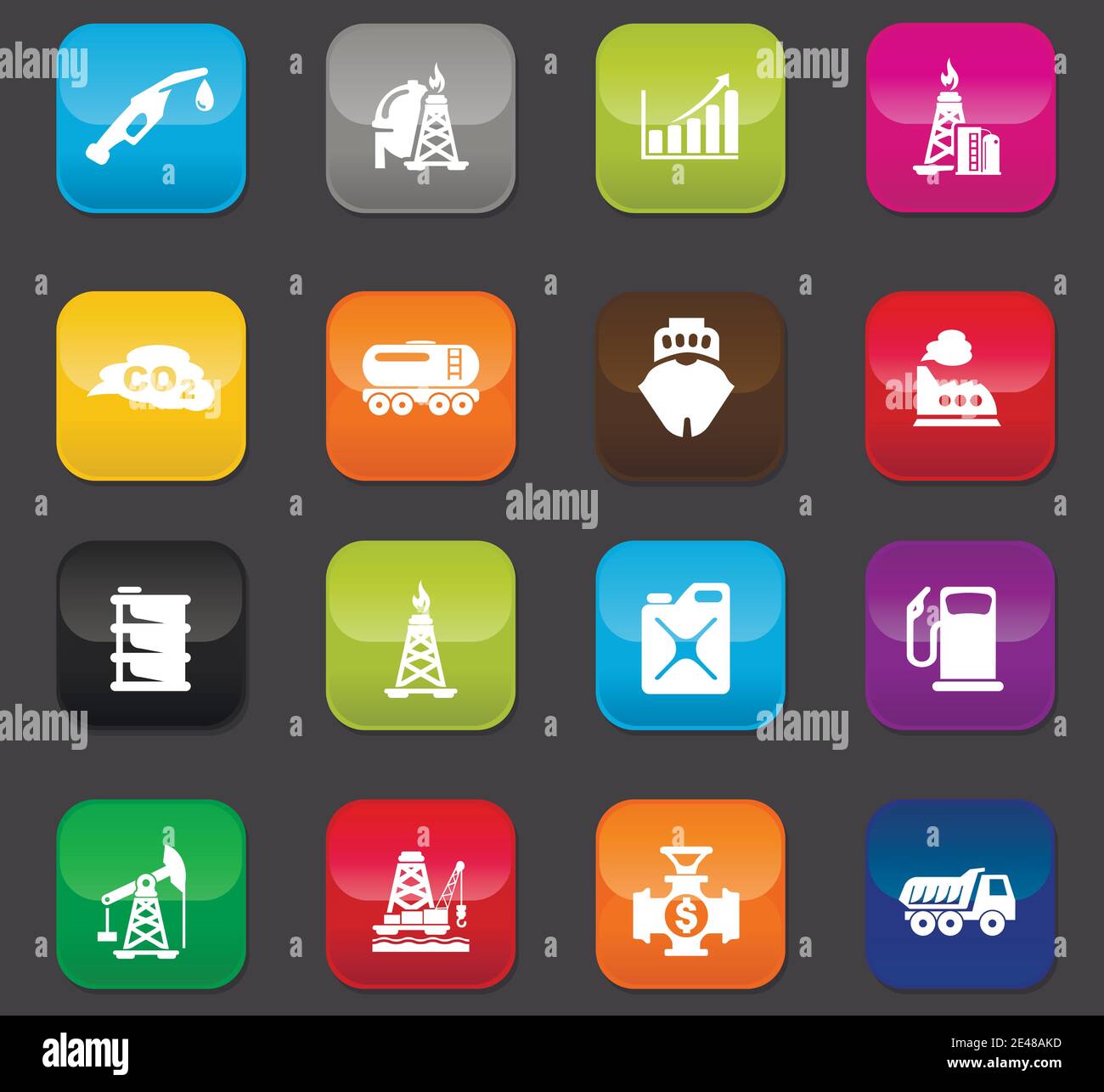 Extraction of oil icons set Stock Vector Image & Art - Alamy