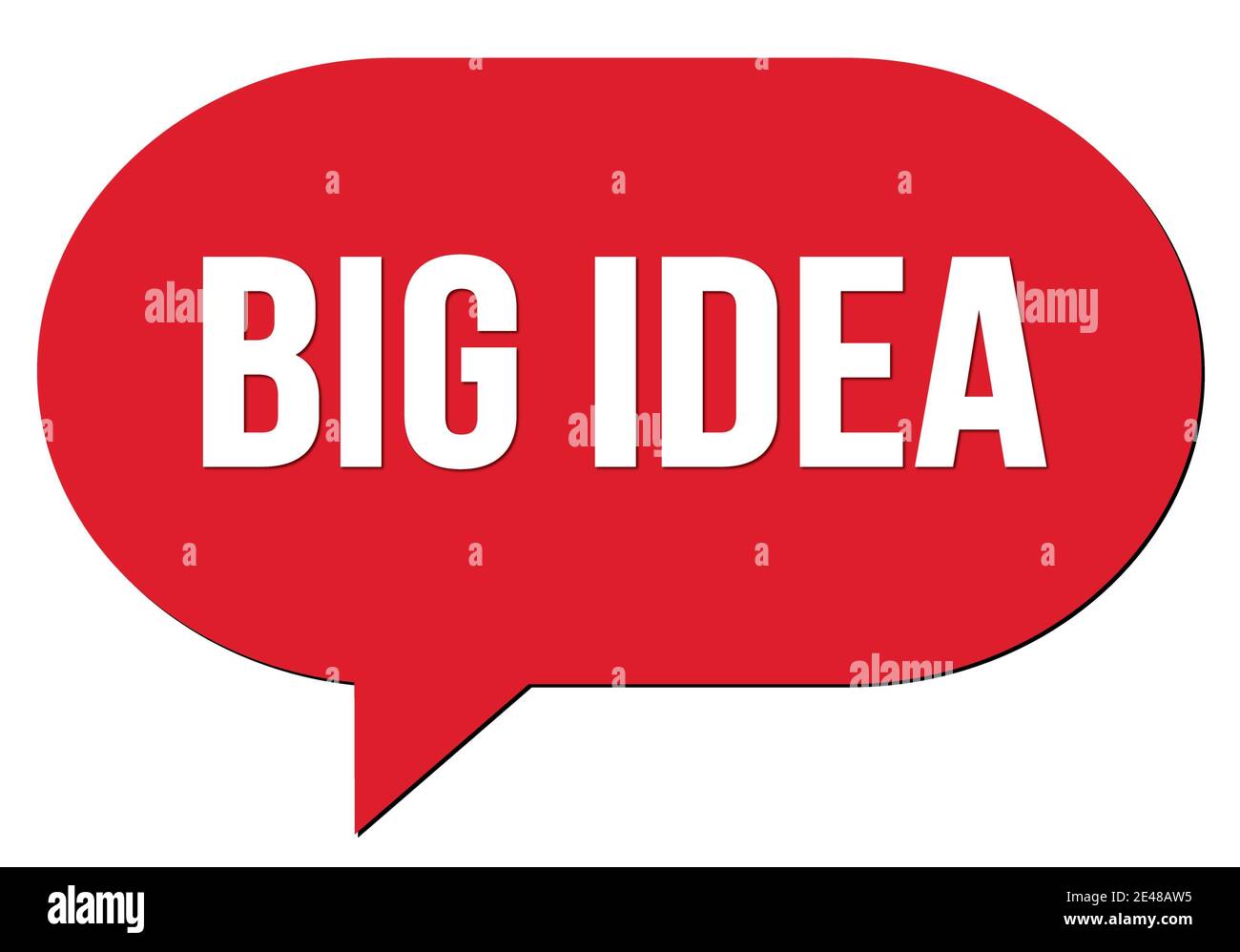 BIG IDEA text written in a red speech bubble stamp Stock Photo - Alamy