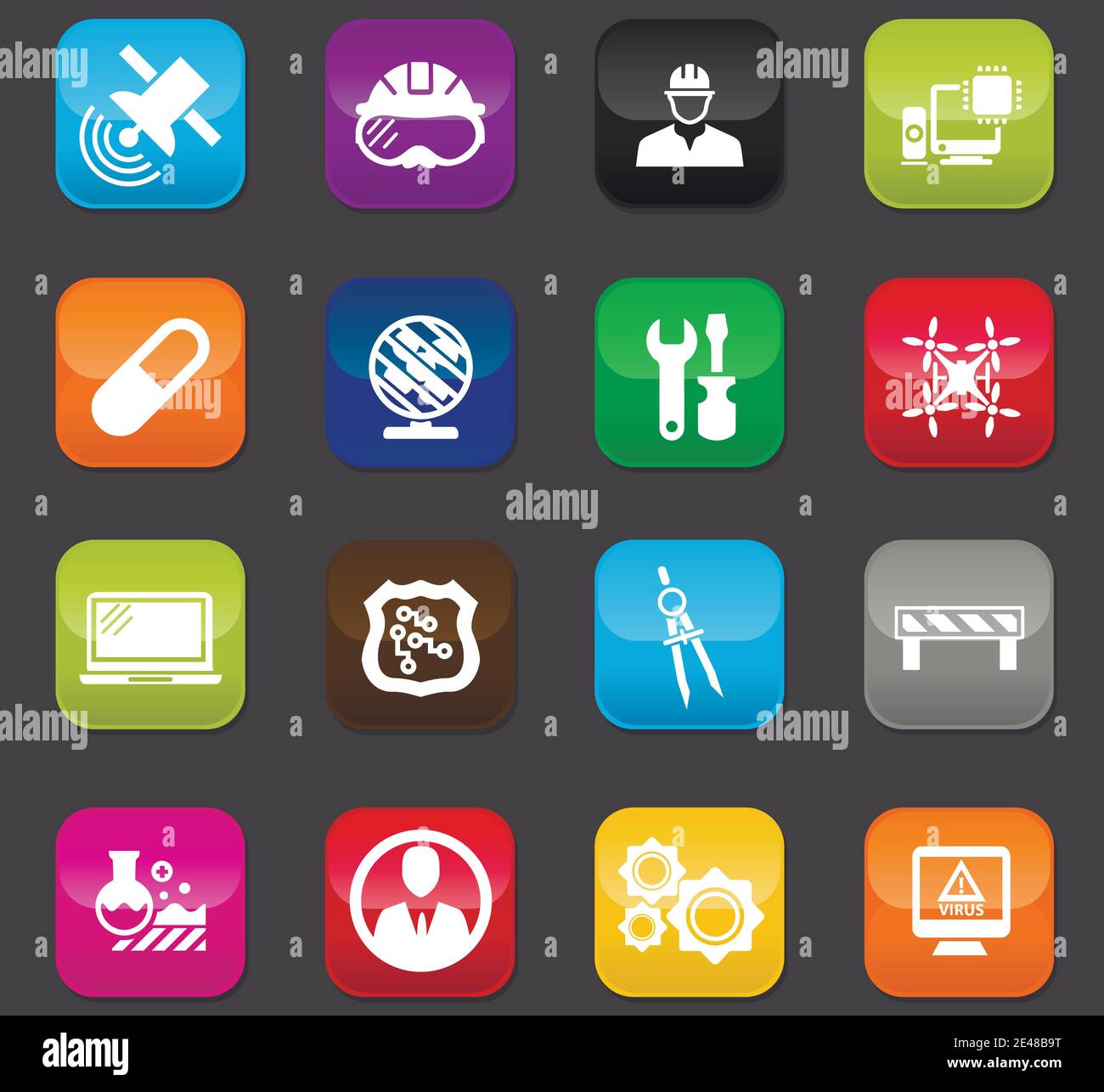 Faculty of mechanics icons set Stock Vector Image & Art - Alamy