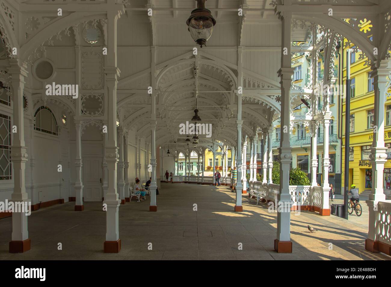 Karlovy Vary, Czech Republic-September 12, 2020. View of Mill Colonnade ...
