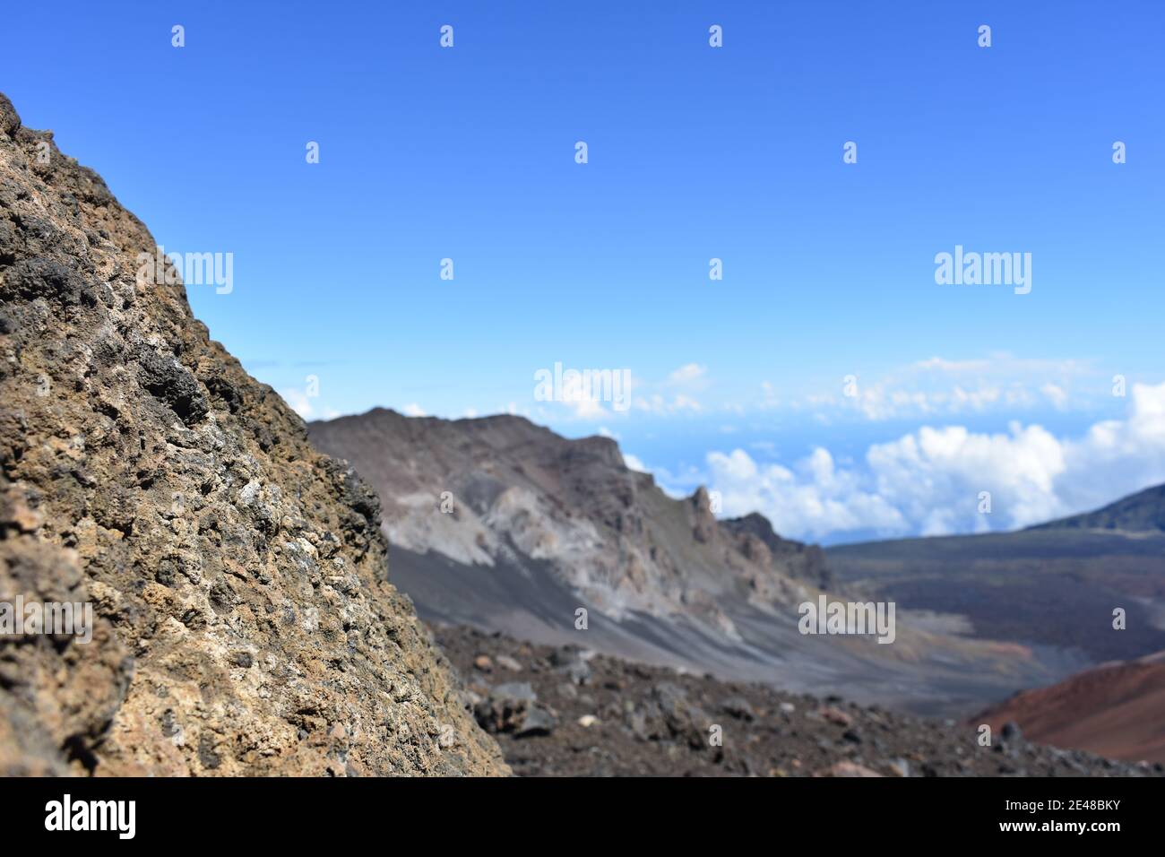 Scenic landscape of a massive shield volcano at Haleakala National Park ...