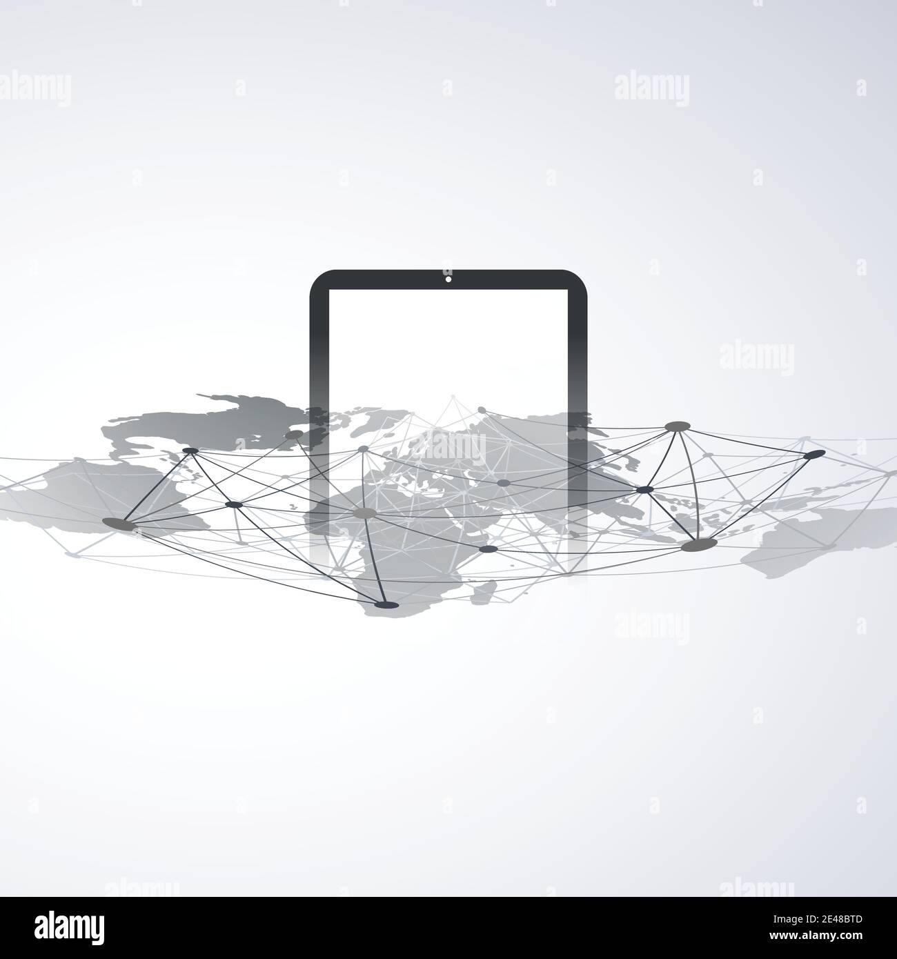 Digital Network Connections Mobile Technology Background Cloud Computing Design Concept With
