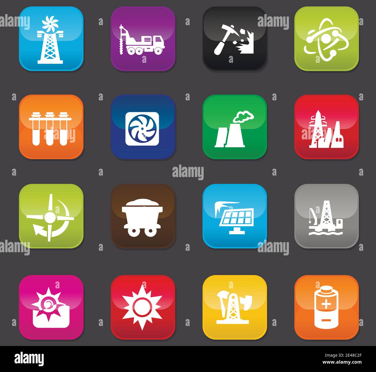 Fuel Power generation icons set Stock Vector Image & Art - Alamy