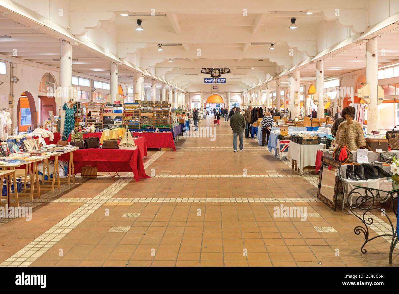 Cannes, France - February 1, 2016: Antique Stalls at Forville Market ...