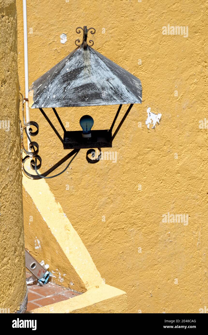Decorative lantern on a wall in old town Acapulco, Guererro, Mexico ...