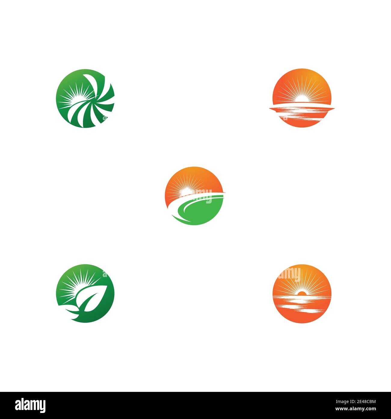 Set Sun Vector illustration Icon Logo Template design Stock Vector ...