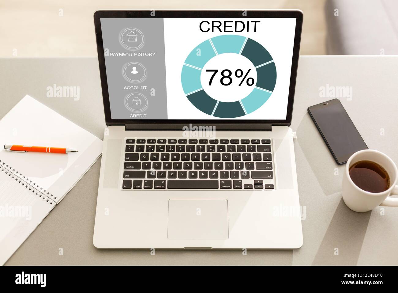 People using laptop and CREDIT SCORE concept on screen Stock Photo - Alamy