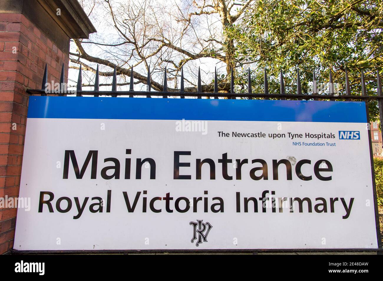 Main Entrance of the NHS Royal Victoria Infirmary RVI Hospital in ...