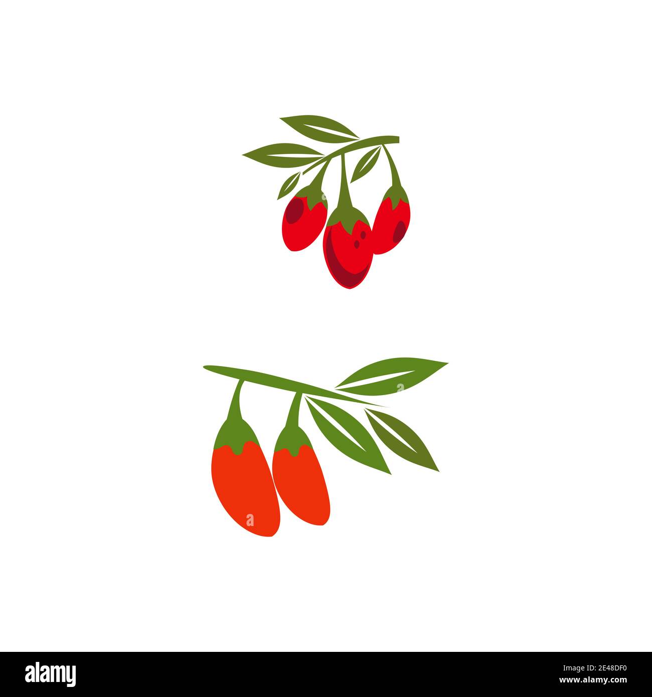 Goji berries logo. Isolated goji berries on white background Stock ...