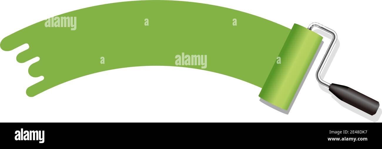 roller painter, paintbrush vector illustration. ( arch shape ) | green ...