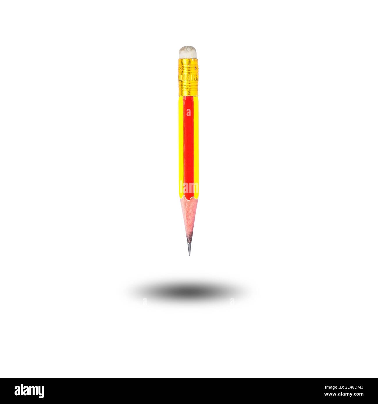 Short wooden pencil used isolated on white background Stock Photo - Alamy