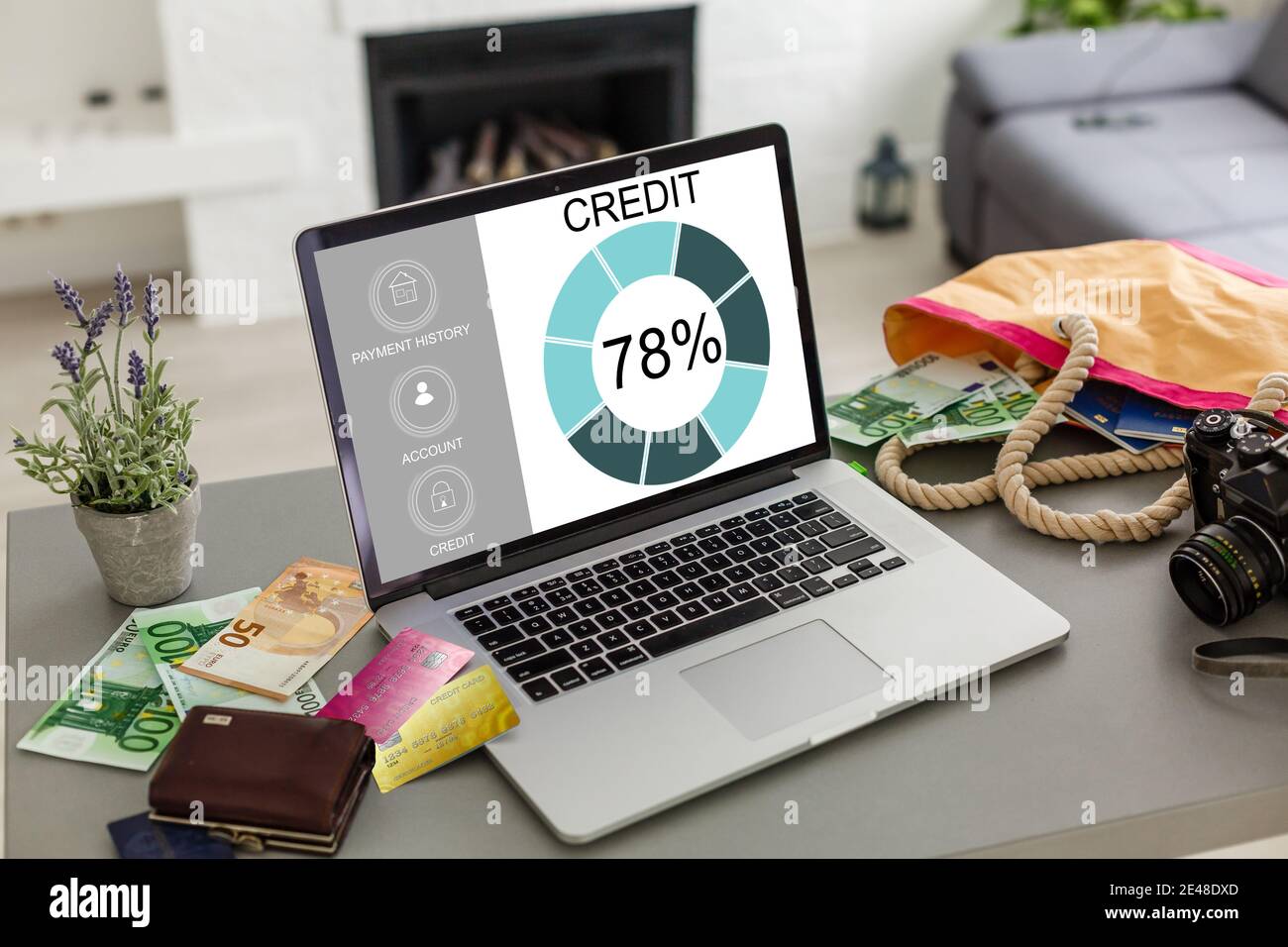 People using laptop and CREDIT SCORE concept on screen Stock Photo - Alamy