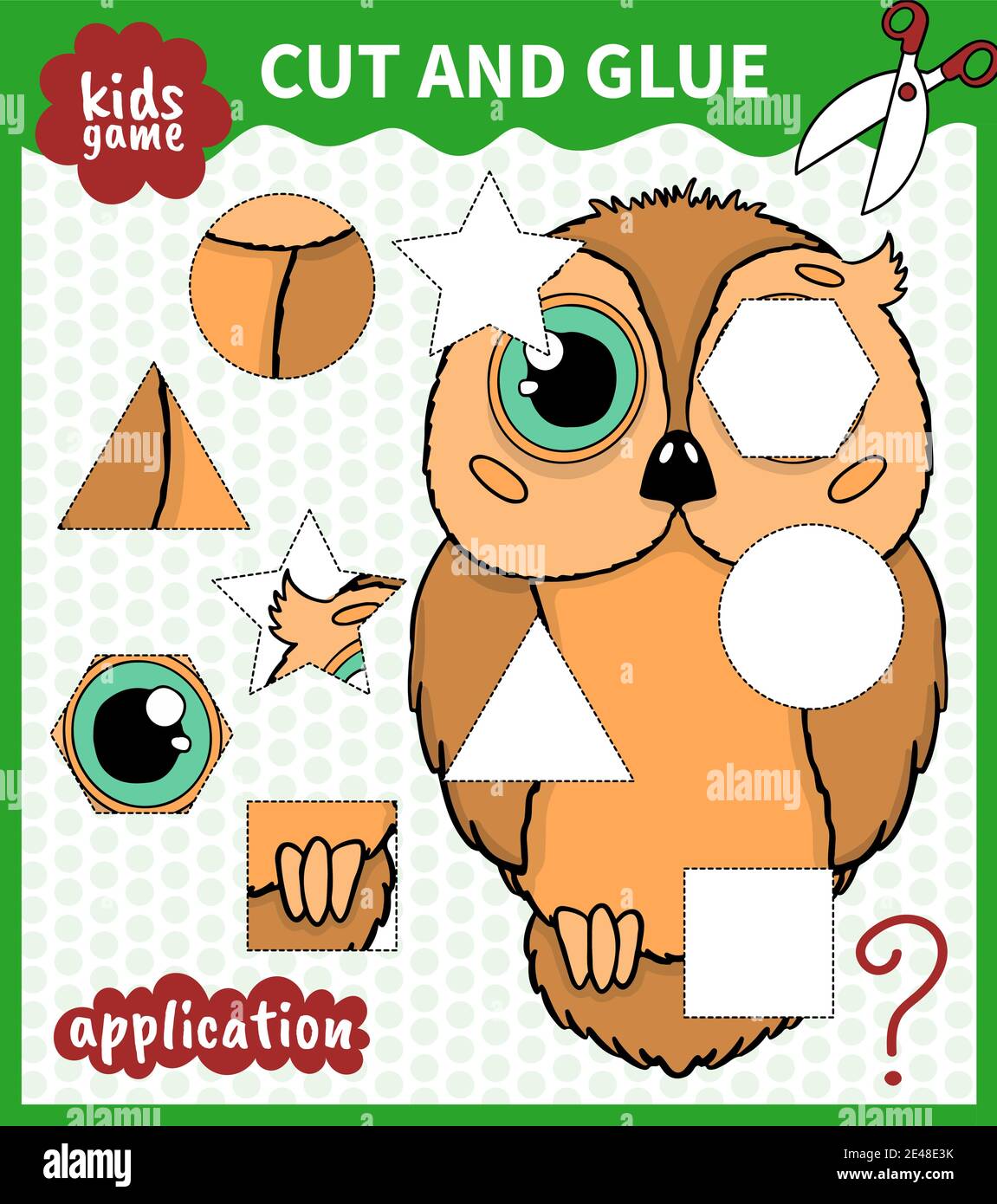 Children board animal game cut shape and glue in place for preschoolers ...