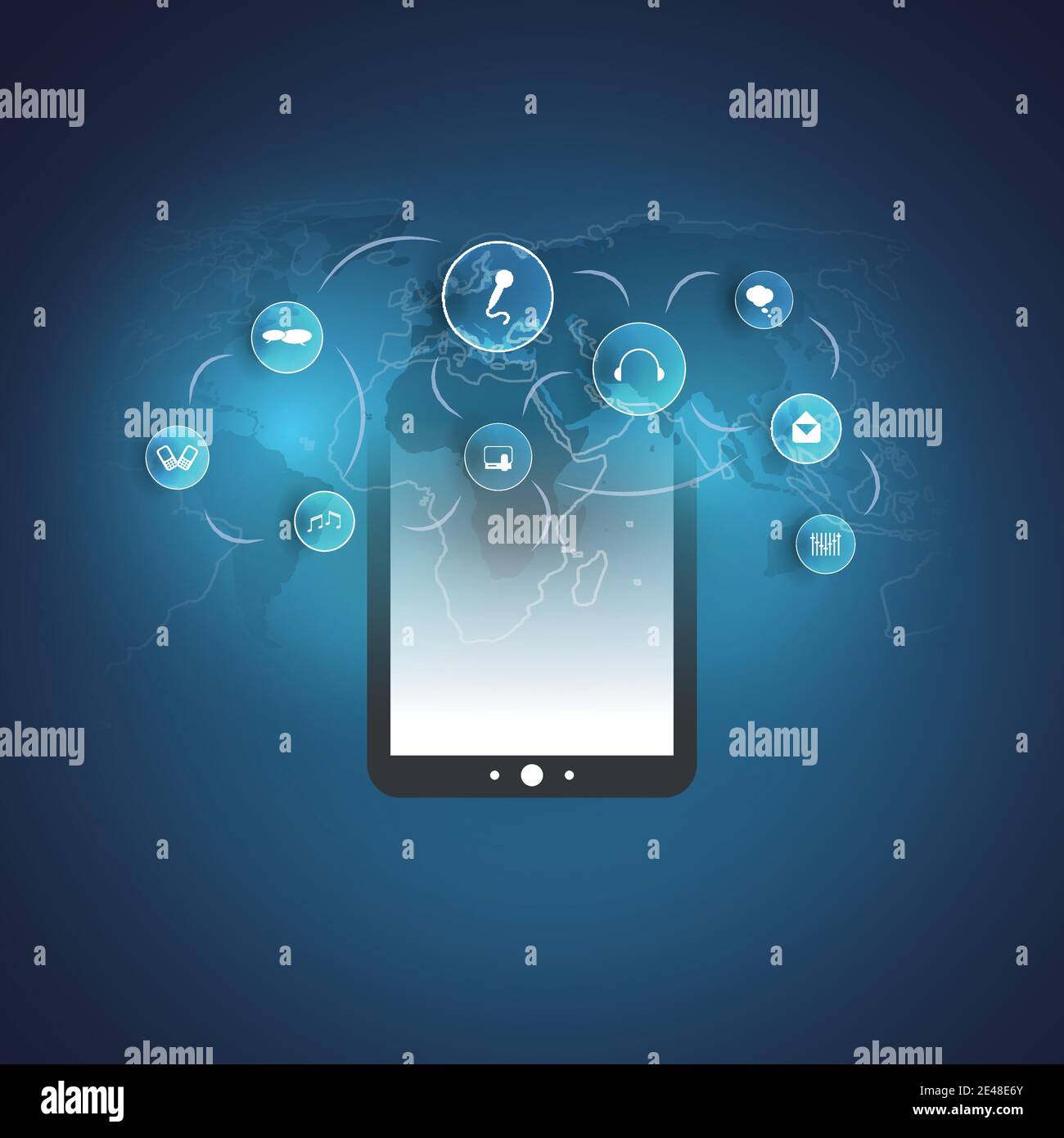 Digital Network Connections, Mobile Technology Background - Cloud ...