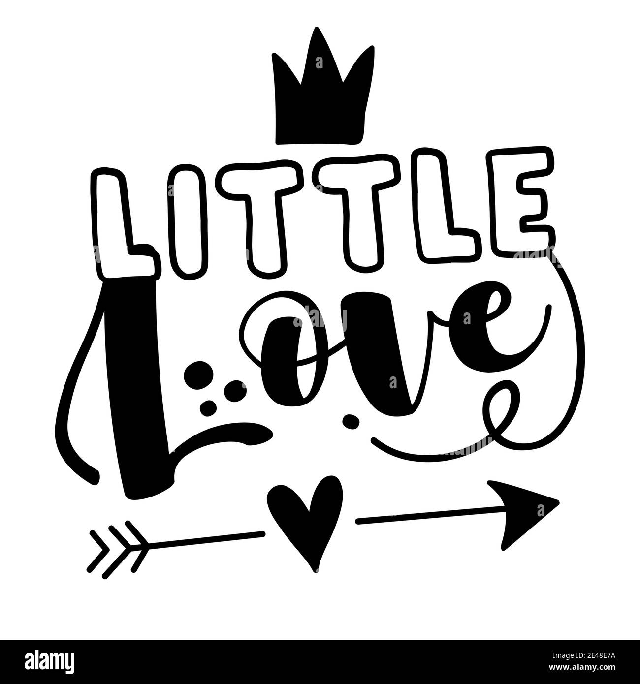 Little Love - Cute calligraphy phrase for Valentine's day. Hand drawn ...