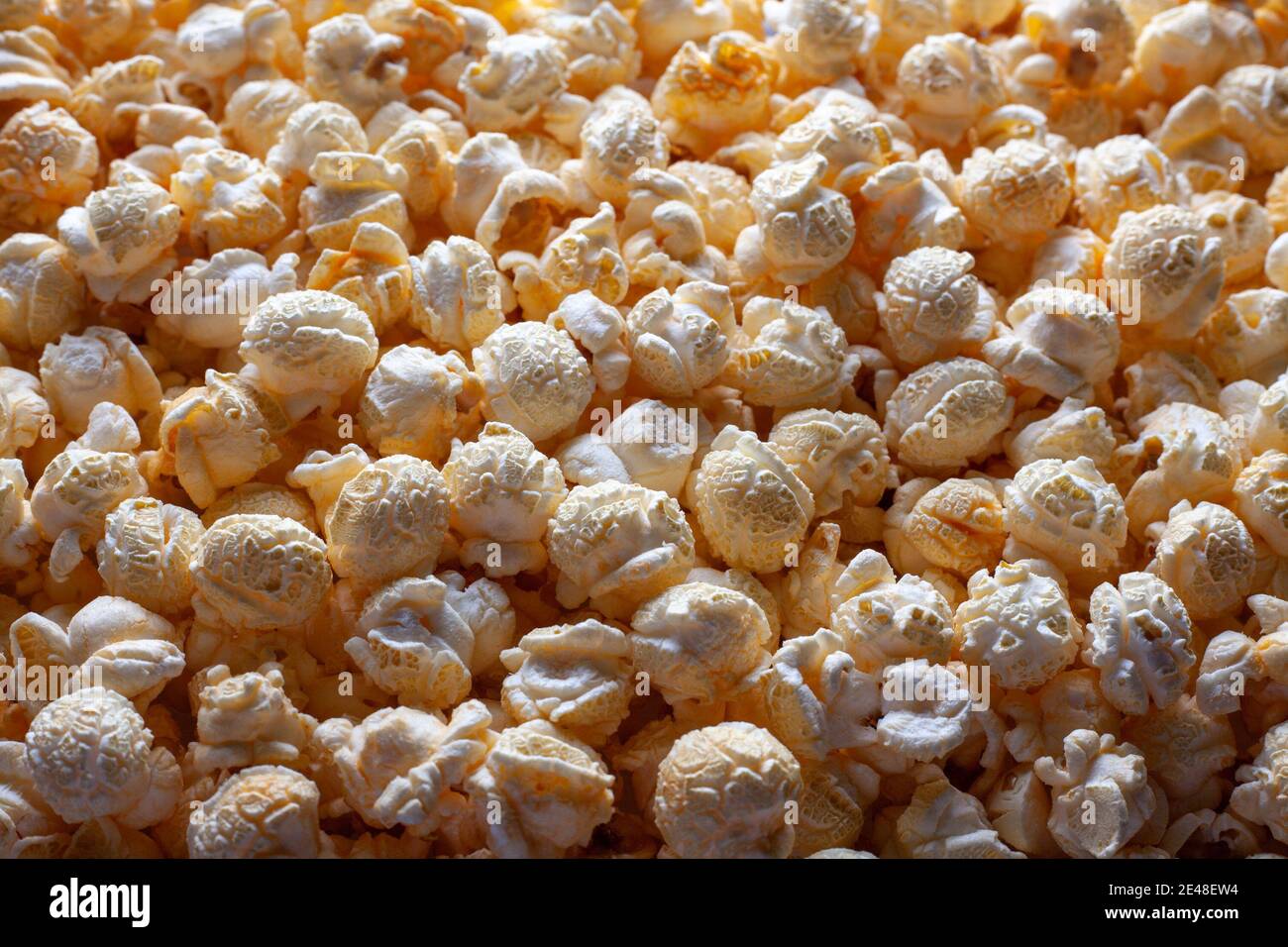 Close up photo of pop corn whole frame area. Ready for eat while ...