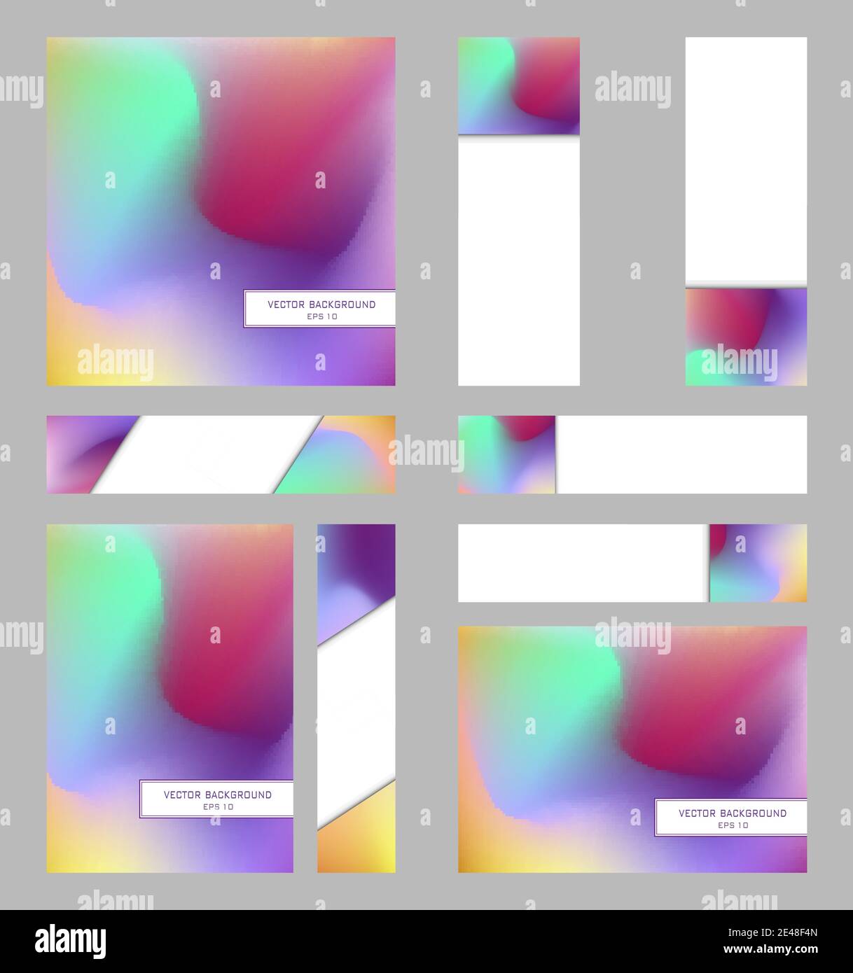 Set of A4 and square covers, 6 banners. Multicolored templates. Layouts ...