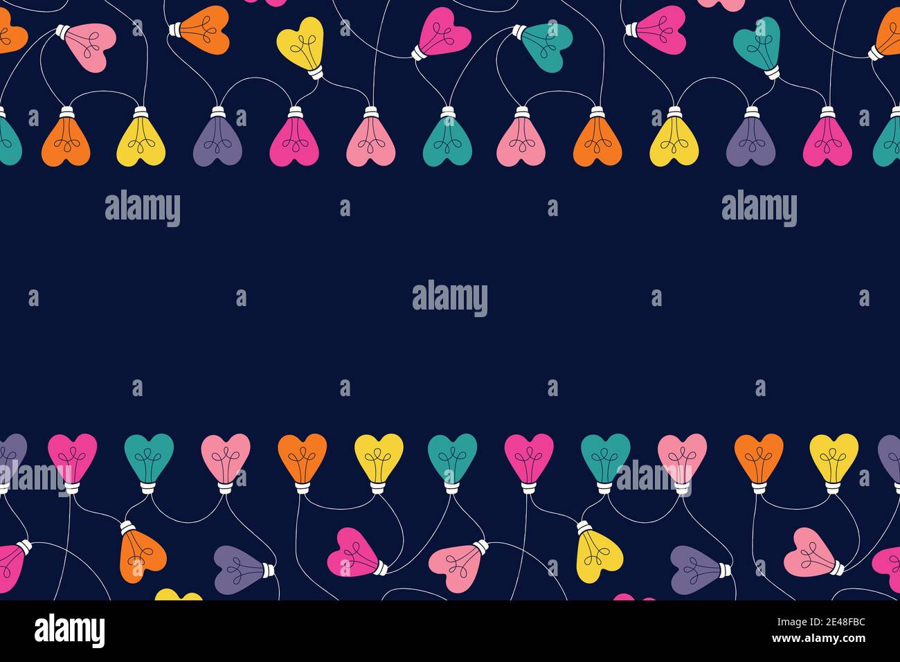 Multi-colored Valentine's Day Holiday Intertwined Heart Shape String ...