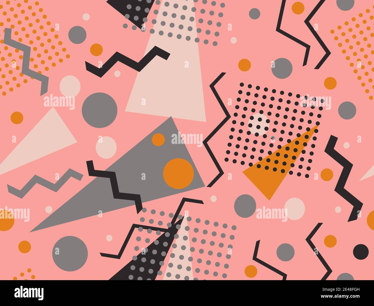 Seamless pattern with geometric shapes in the style of the 80s. Trendy ...