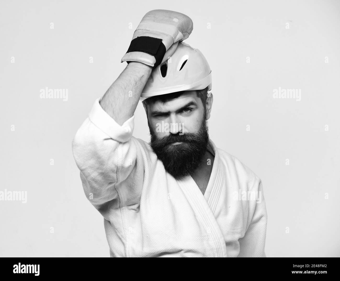 Pink boxing gloves on white Black and White Stock Photos & Images - Alamy