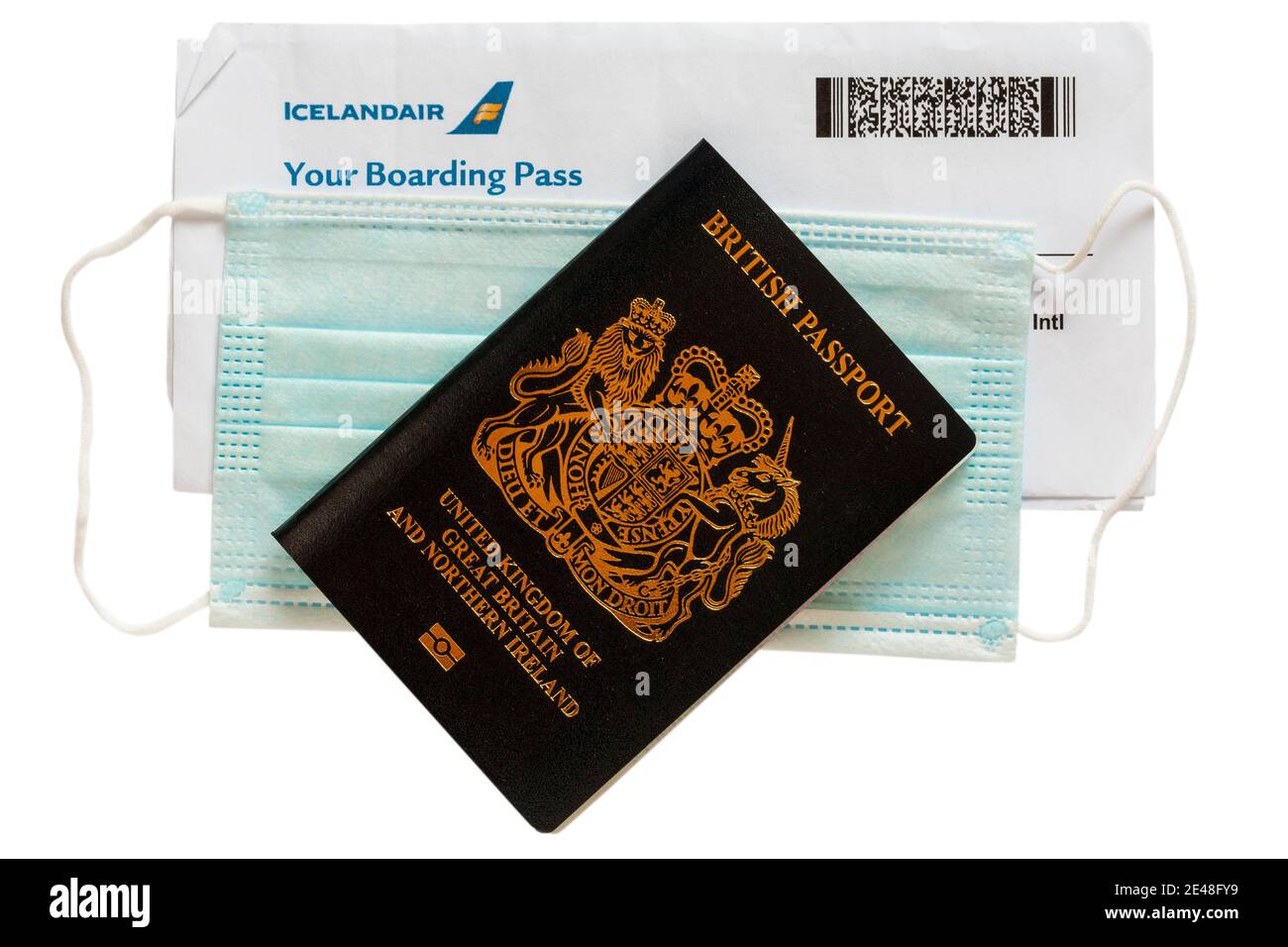 Icelandair Airline Flight Boarding Pass High Resolution Stock ...