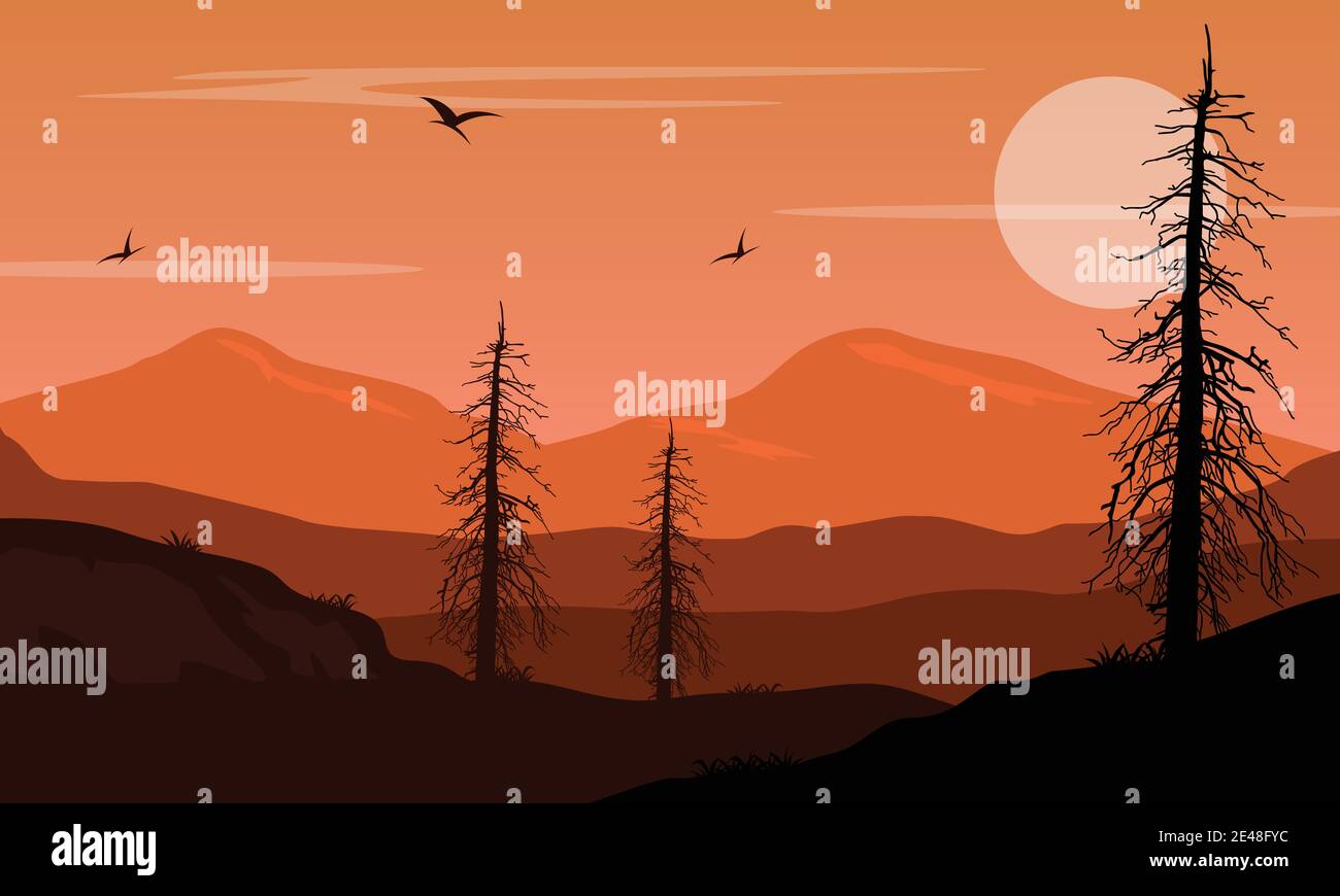 Soothing afternoon atmosphere with very beautiful scenery. Vector ...