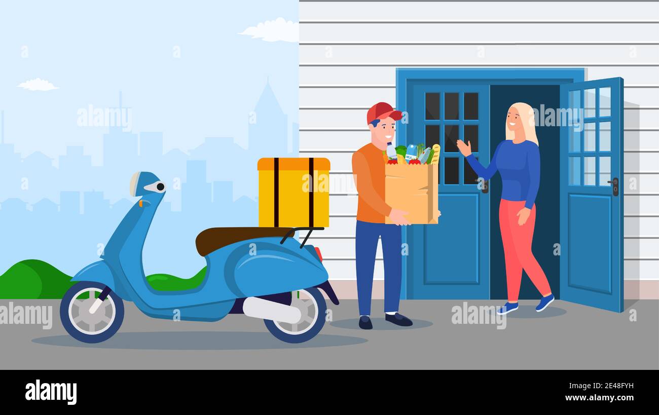 courier character delivery service Stock Vector Image & Art - Alamy