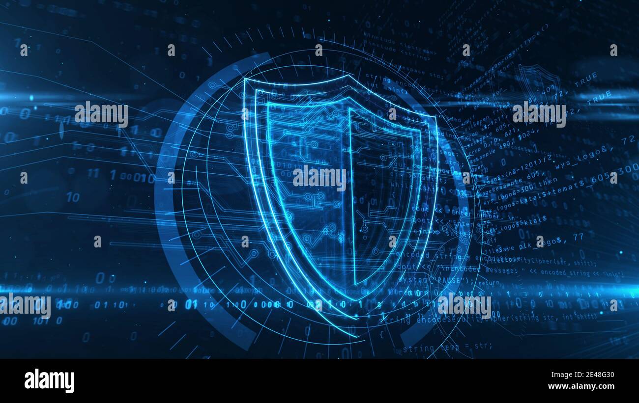 Cyber security concept with shield symbol, privacy protection and ...