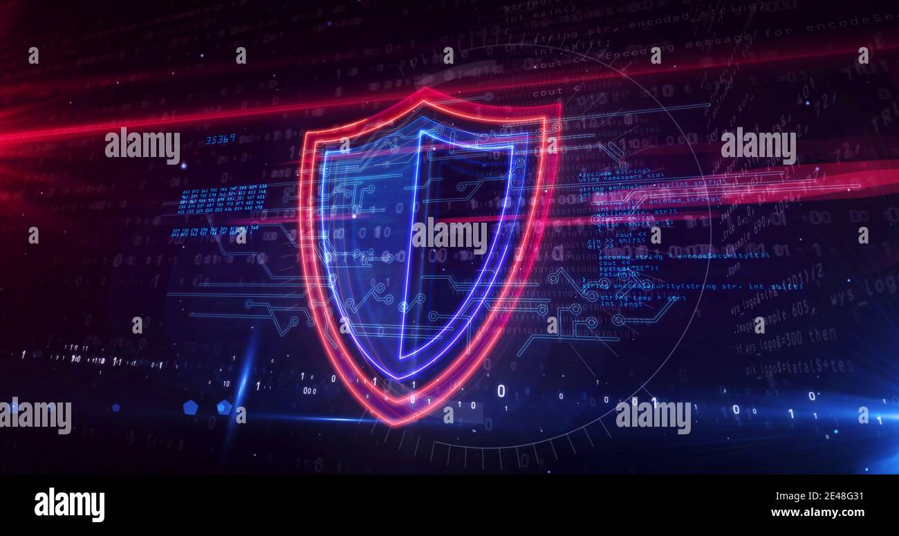 Cyber security concept with shield symbol, privacy protection and ...